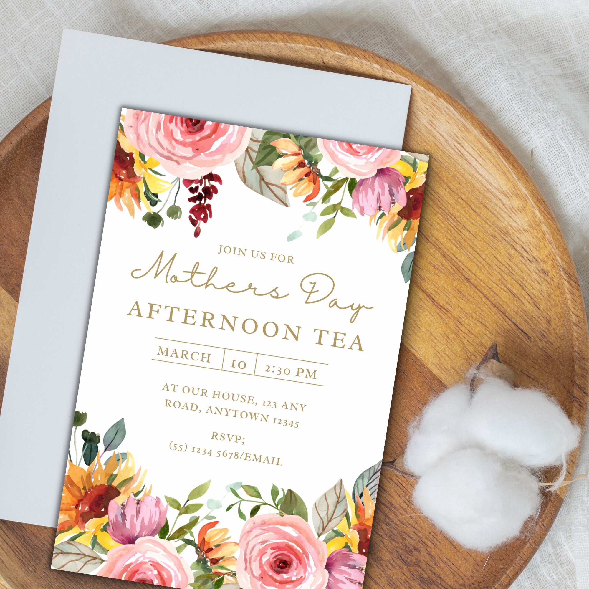 Mothers Day Afternoon Tea Invitation High Tea Invite Event Flyer DIY ...