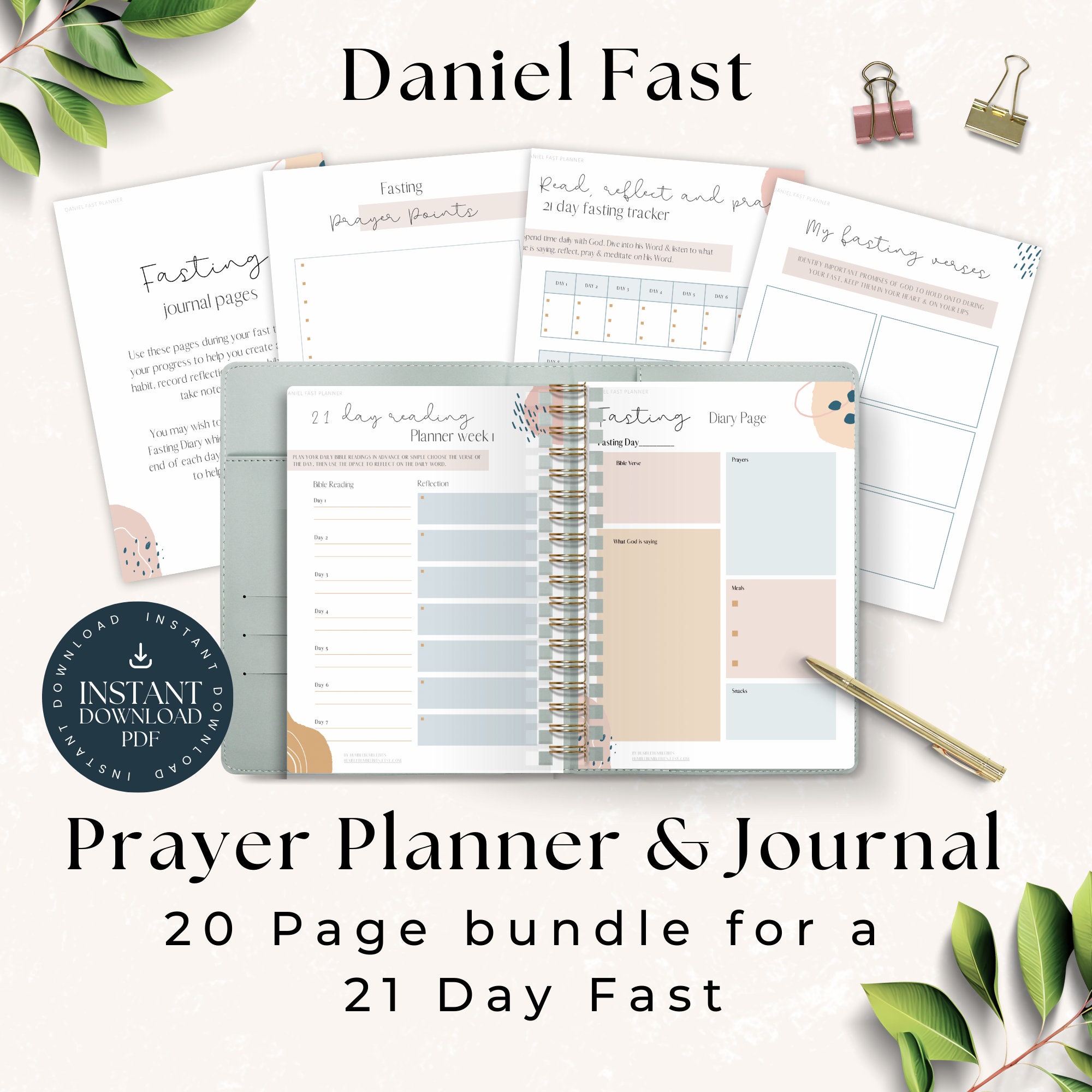 Fasting Journal & Planner 2024 | Fasting Planner Bundle | Daniel Fast ...