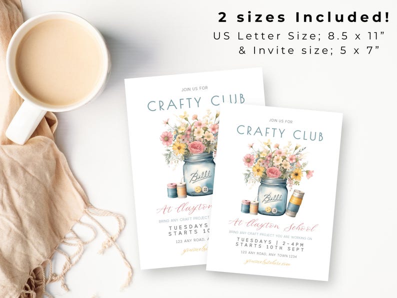 Craft Club Flyer | Craft Group Invitation | Hobby Club Poster ...