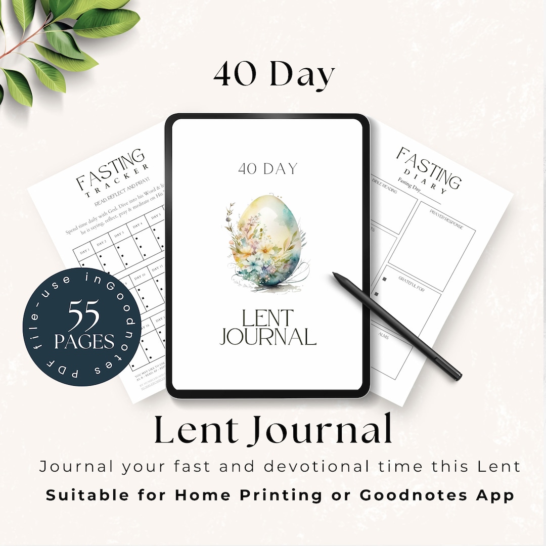 40 Day Lent Devotional Journal With Lent Tracker & Bible Reading Plan ...