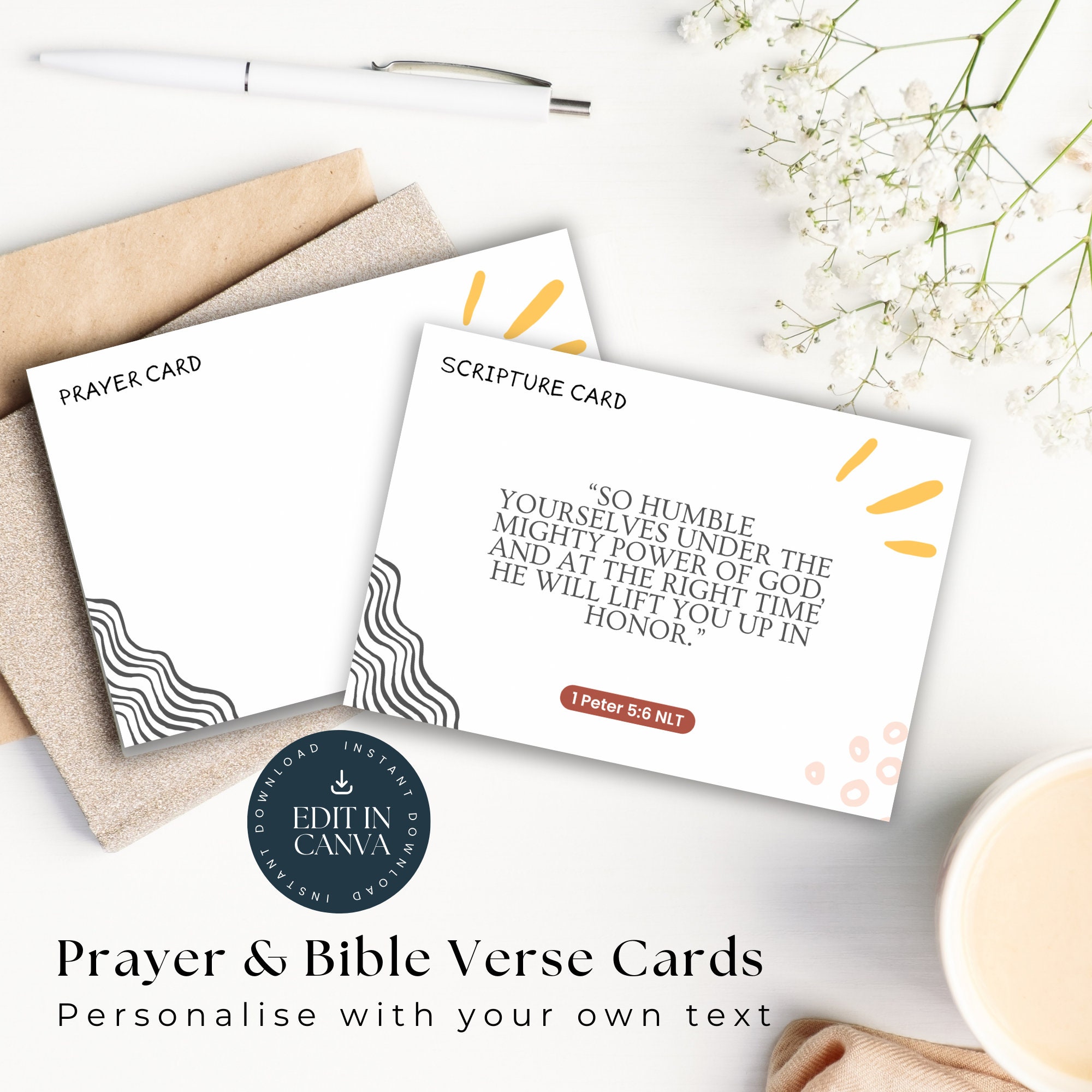Editable Scripture Cards | Bible Verse Card | Prayer Card ...