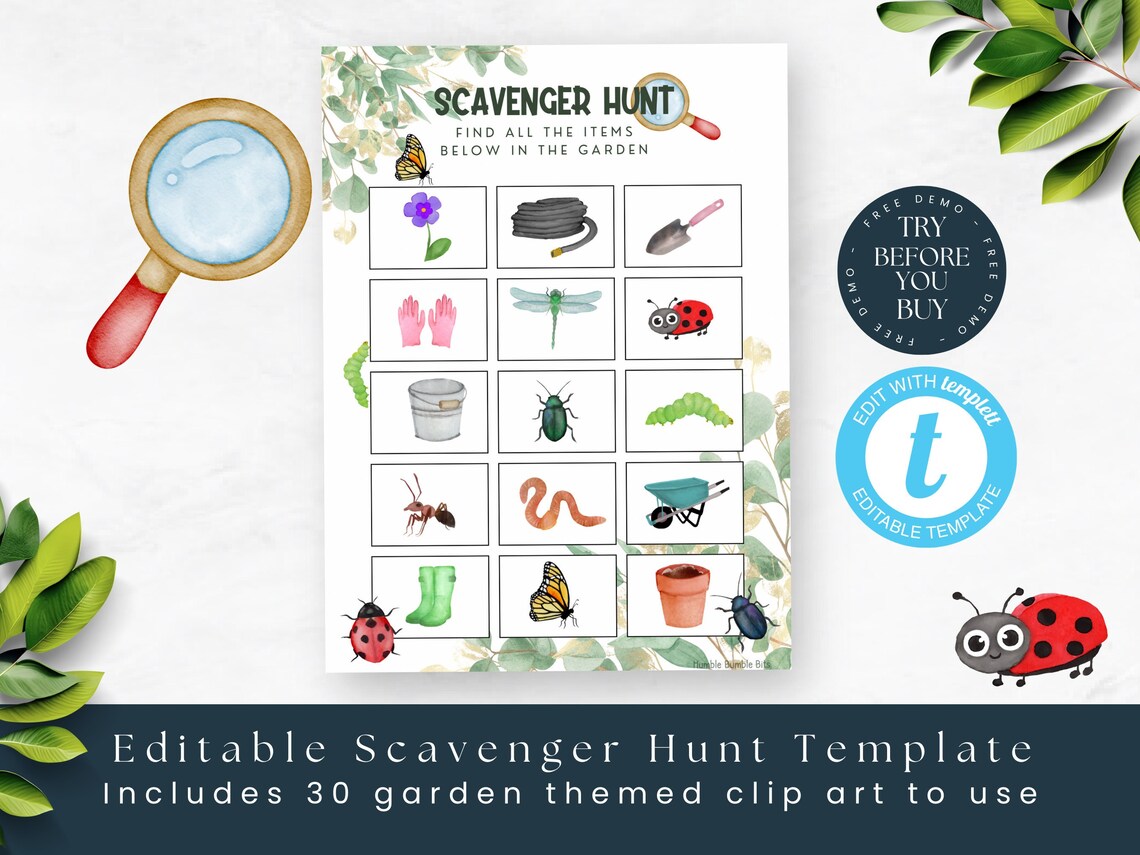 Editable Scavenger Hunt Worksheet Minibeast Bug Hunt Outdoor Games ...