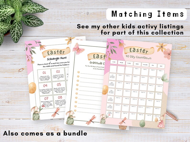 40 Days of Lent Countdown Calendar | Lent Countdown Calendar | Kids ...