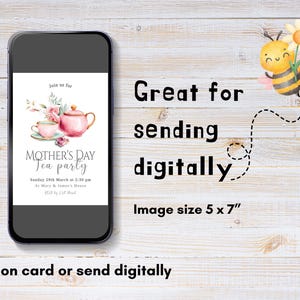 Mother's Day Afternoon Tea Invitation - Editable Floral High Tea Invite ...