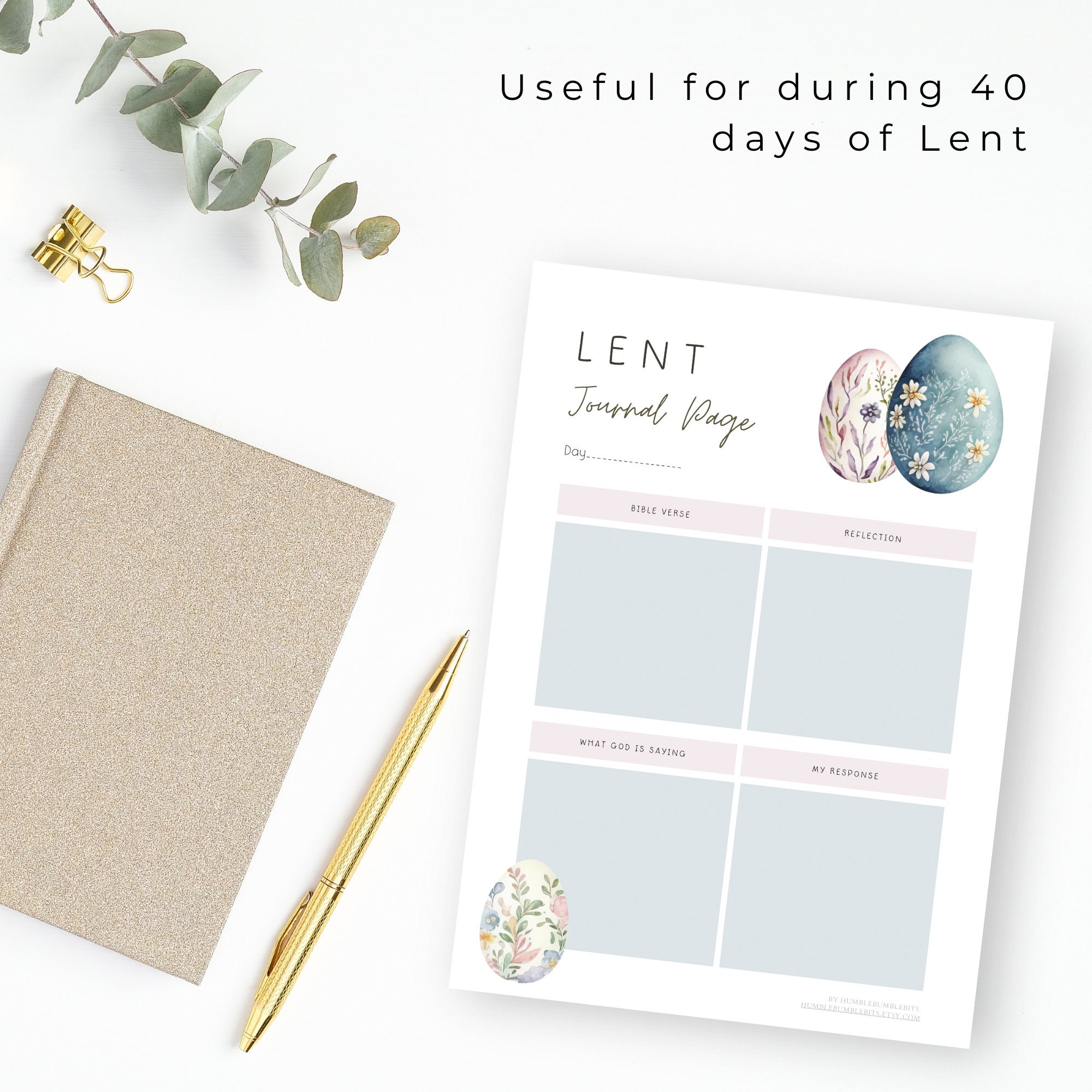 Eggs Lent Journal Page Lent Diary Devotional Bible Study Prayer Journal ...