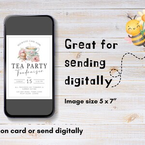 Tea Party Fundraiser Invite | Afternoon Tea Flyer | School Fundraising ...