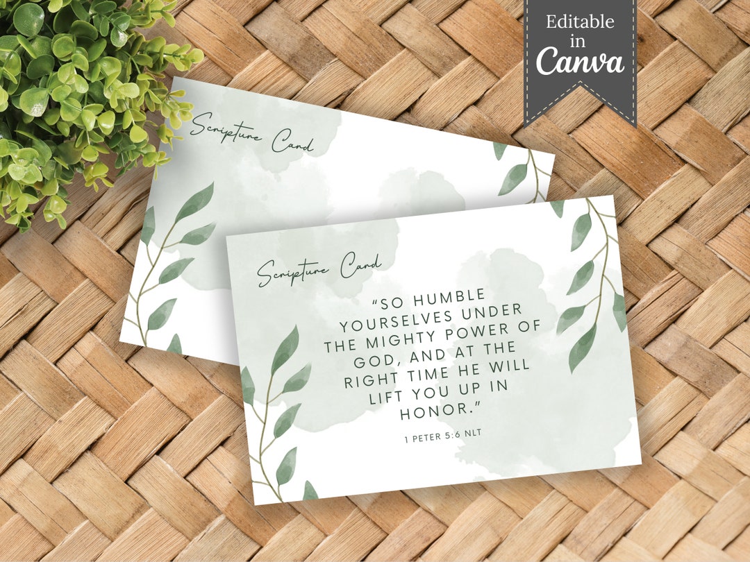 Editable Scripture Cards | Bible Verse Card | Prayer Card ...