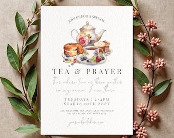 Women’s Church Tea Party Flyer Template | Editable Canva Event Flyer ...