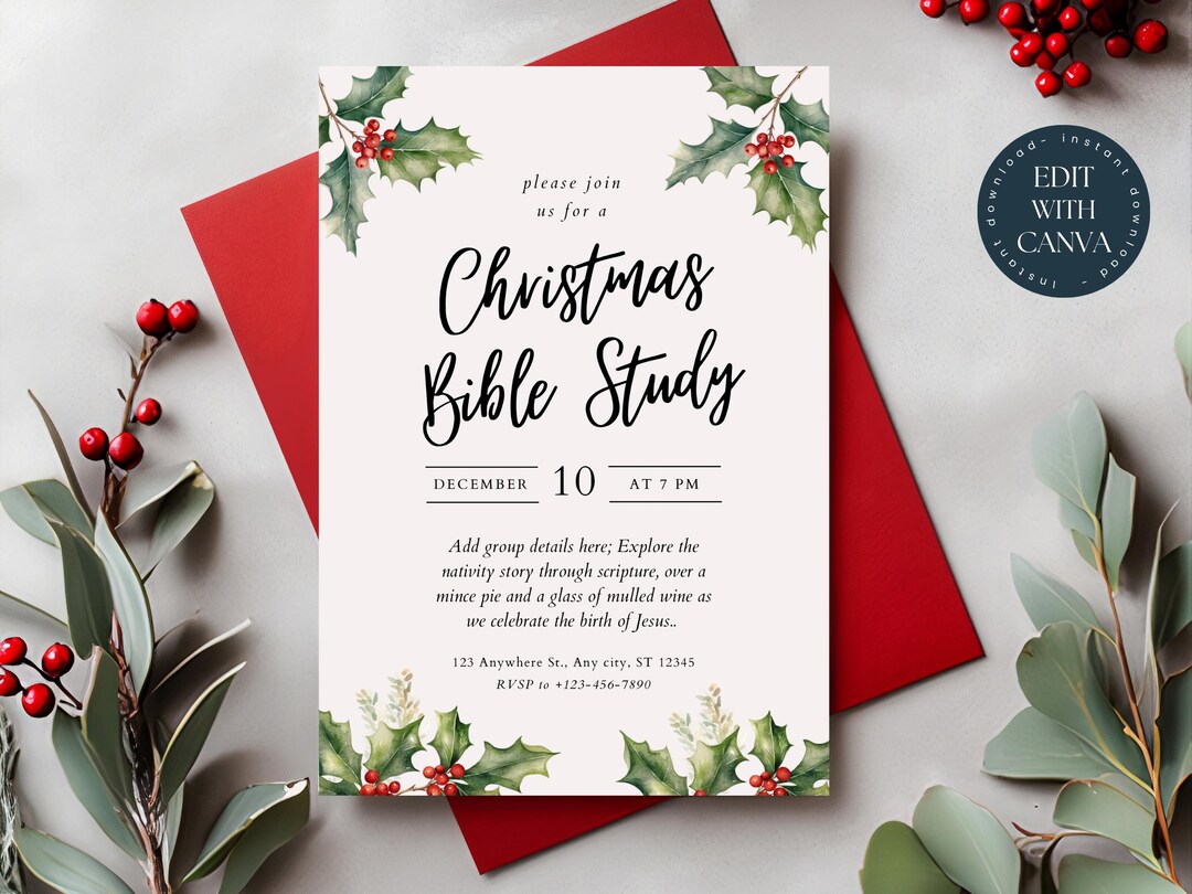 Christmas Bible Study Flyer | Advent Small Group Invite | Nativity ...