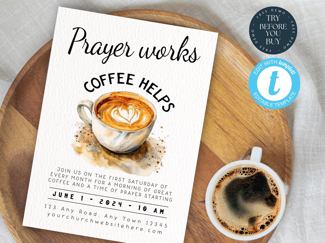 Coffee Morning Invite | Church Prayer Group Flyer | Fellowship Group ...