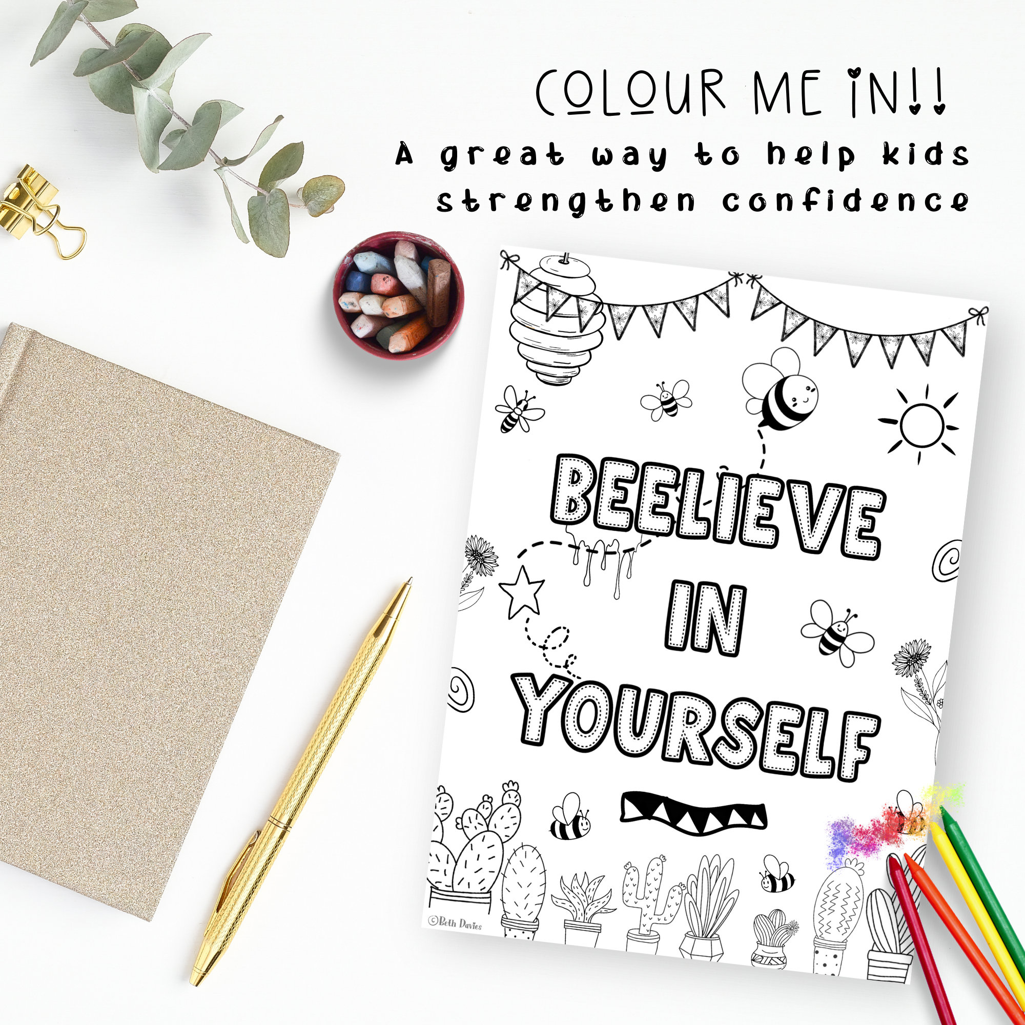 Bee Kind Coloring Bundle Kids Coloring Activity Mindfulness Coloring ...