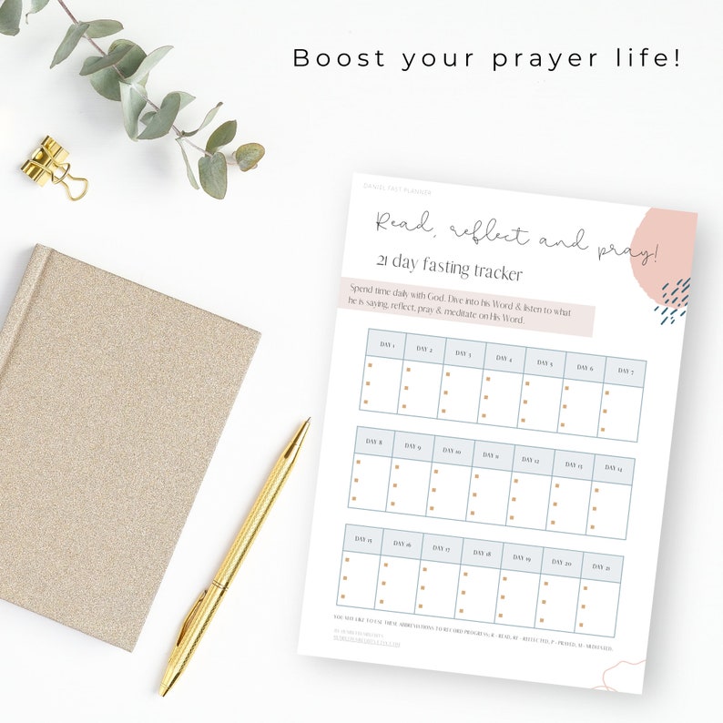 21 Day Fasting Tracker Christian Faith Planner Prayer Planner Detox ...