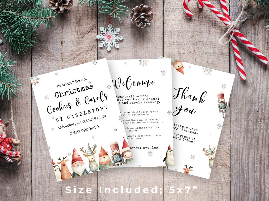 Editable Event Program | Christmas Carols Booklet | DIY Church Service ...