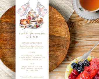 Vintage Afternoon Tea Menu - Etsy