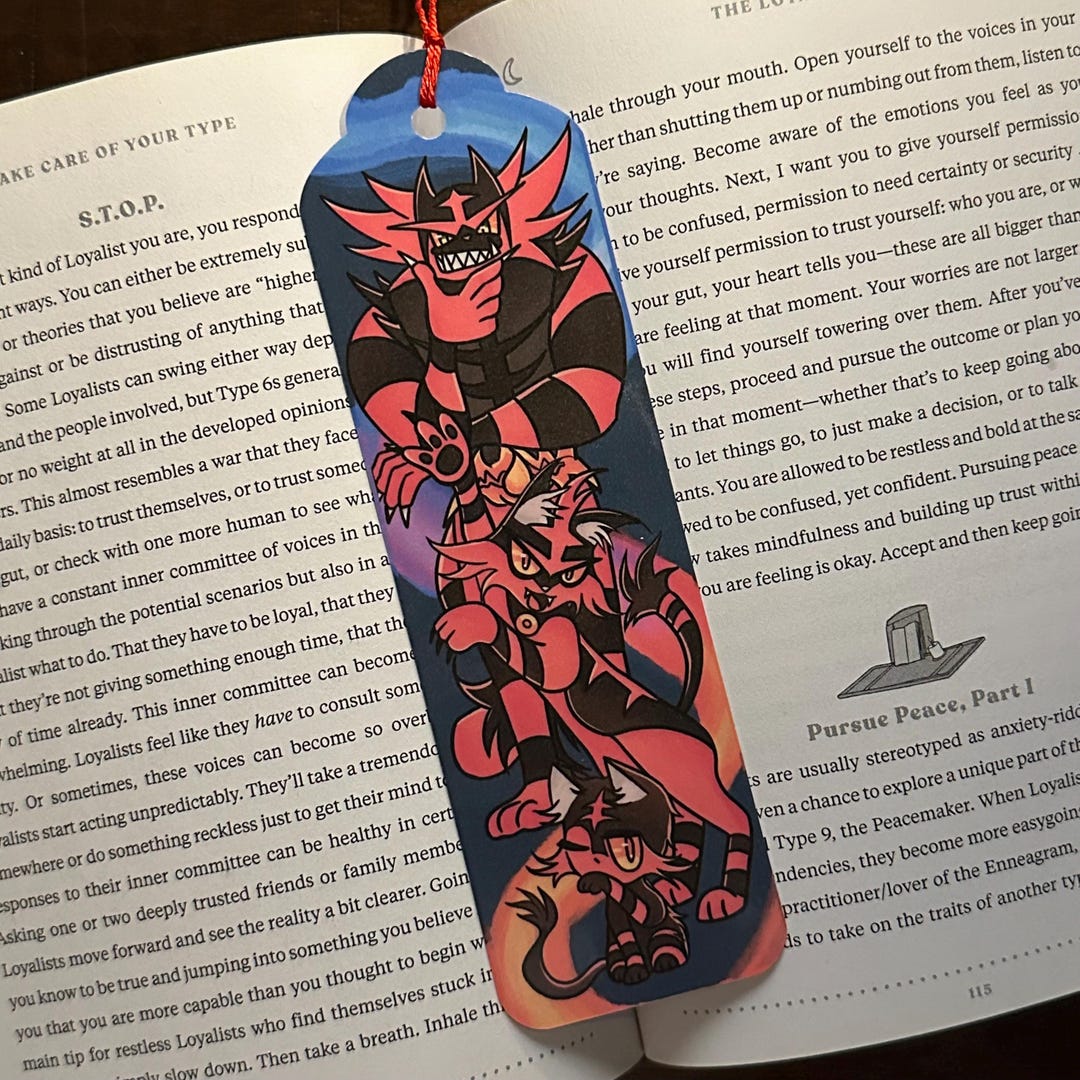 Incineroar Bookmark Design (laminated + Double-sided!) - Etsy