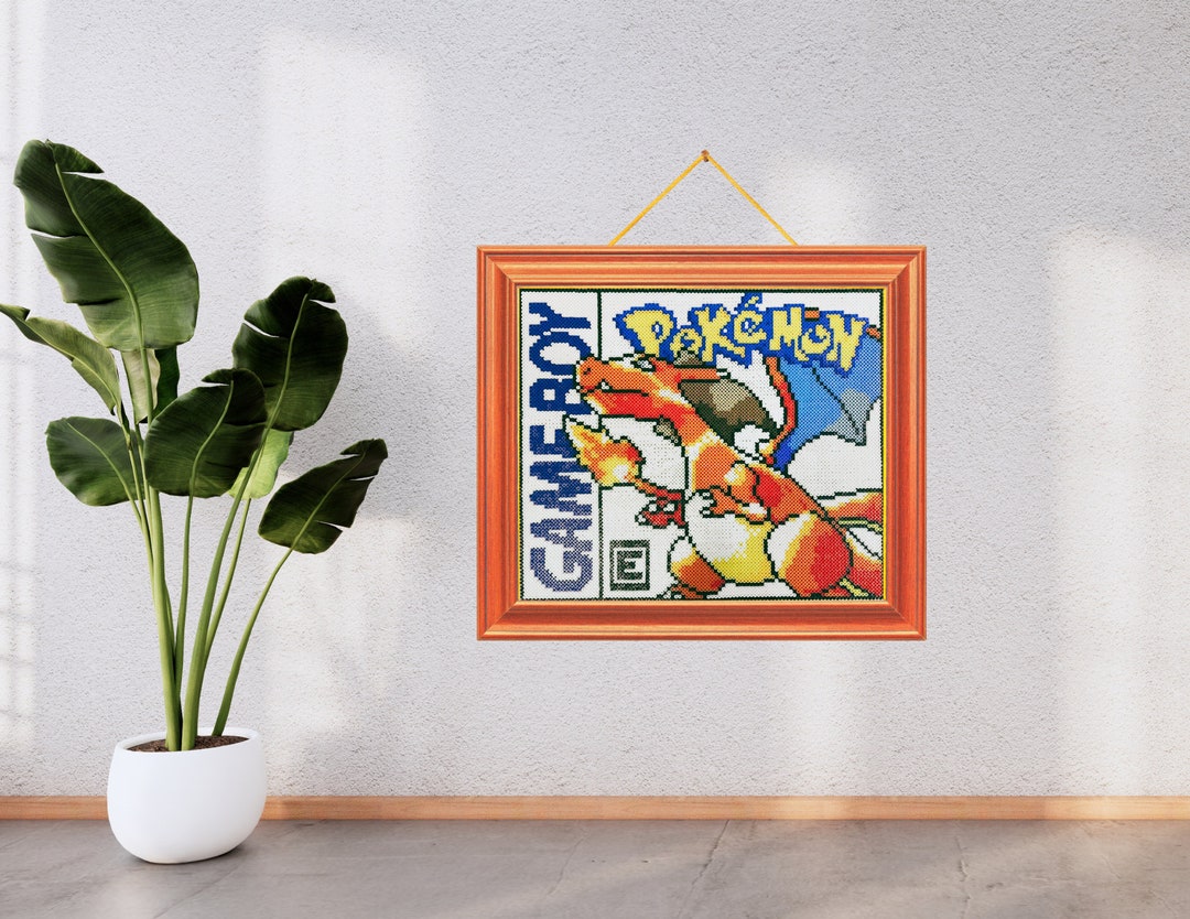 Pokémon Charizard Wall Art Gameboy Pokemon Red Charizard Game Fan Art ...