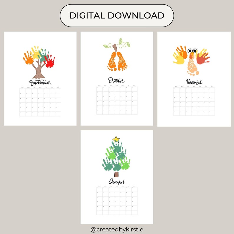 2023 Handprint Footprint Calendar Memory Calendar Keepsake - Etsy