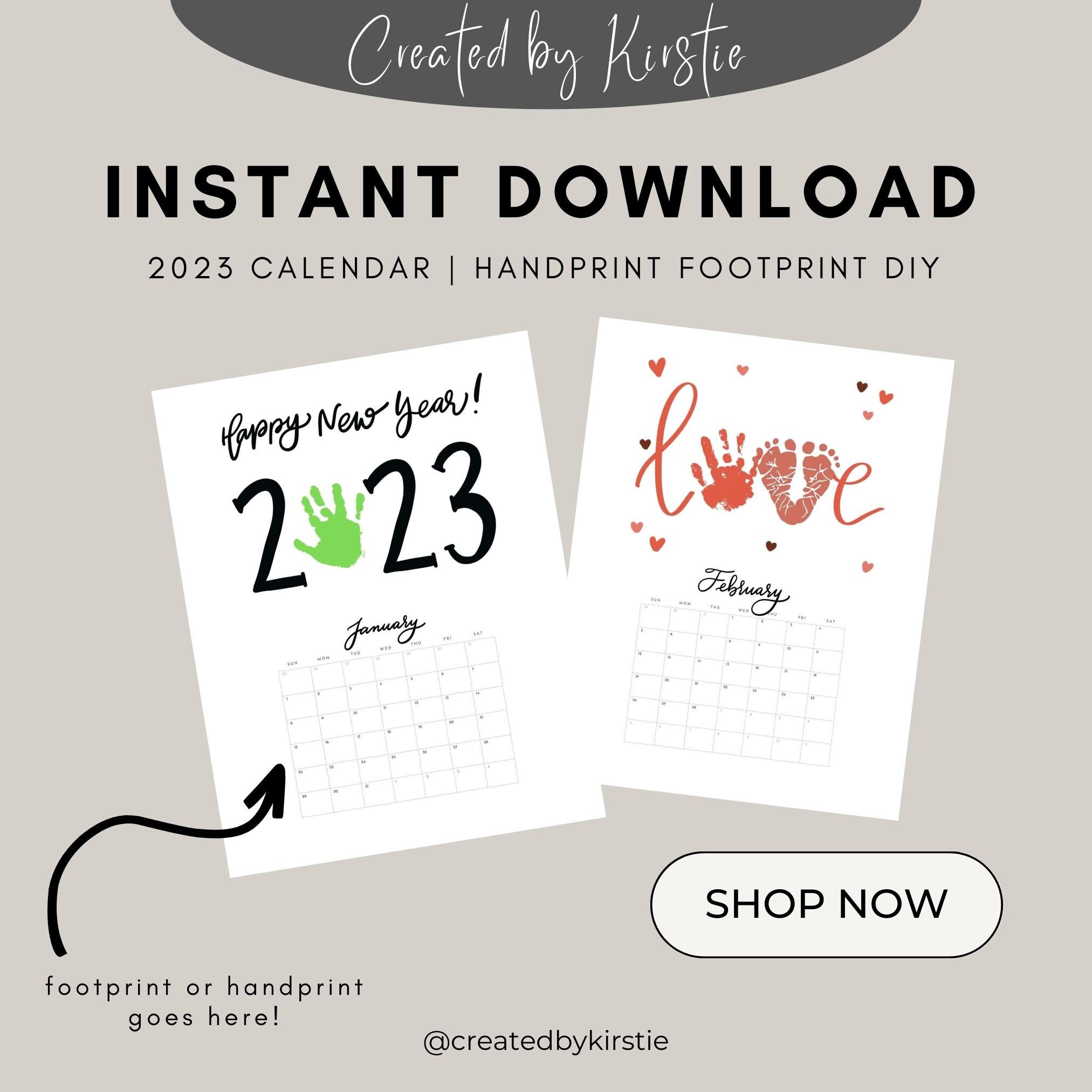 2023 Handprint Footprint Calendar, Memory Calendar, Keepsake Craft DIY ...