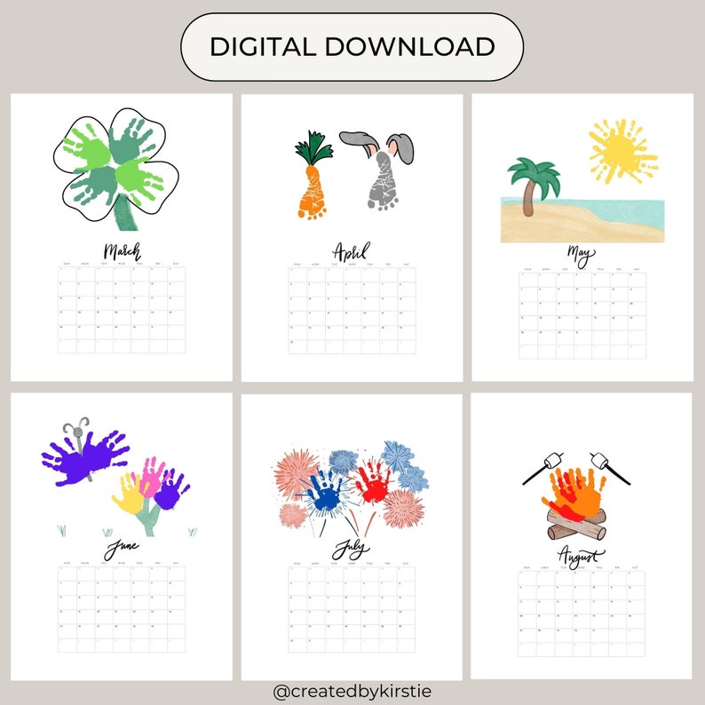 2023 Handprint Footprint Calendar Memory Calendar Keepsake - Etsy