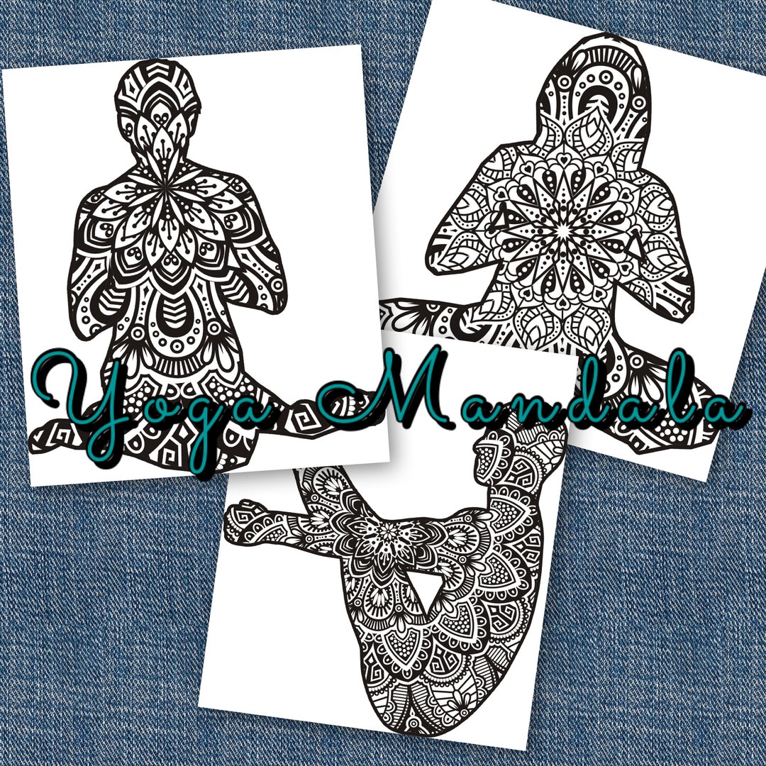 Printable Adult Coloring Book | Yoga Mandala Coloring Sheets | Instant ...