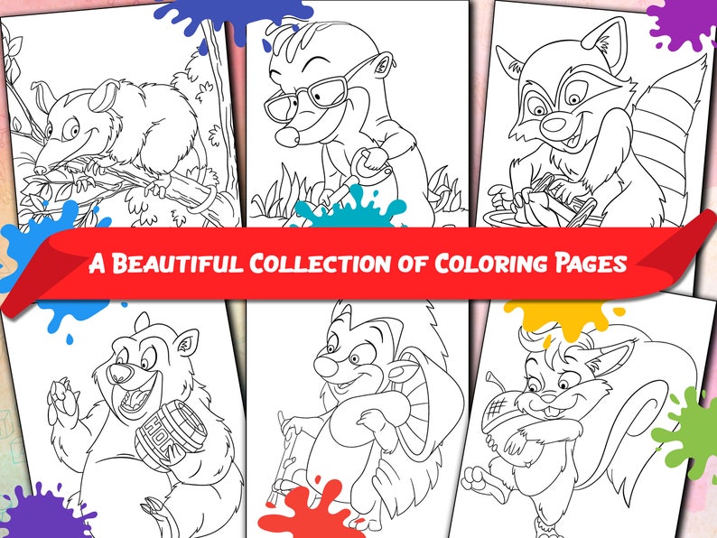 Forest Animals: A Coloring Book With 50 Beautiful and Cute Coloring ...