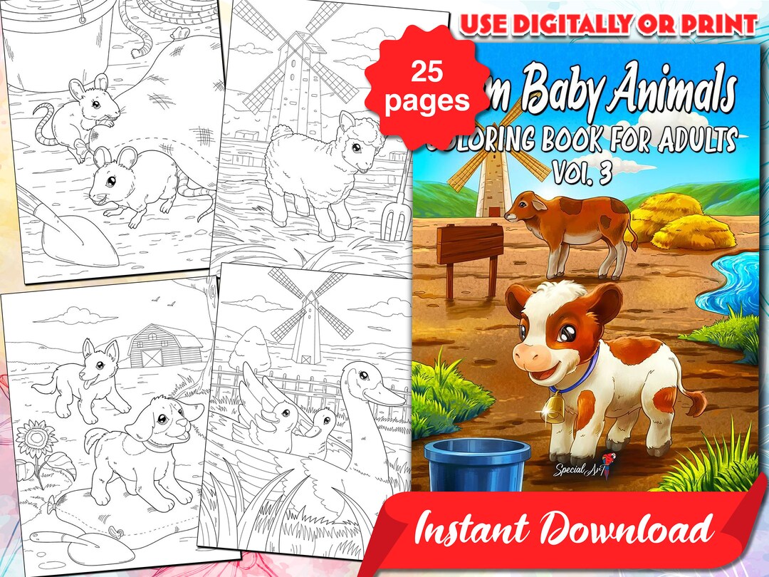 Farm Baby Animals: an Amazing Coloring Book With a Collection of ...
