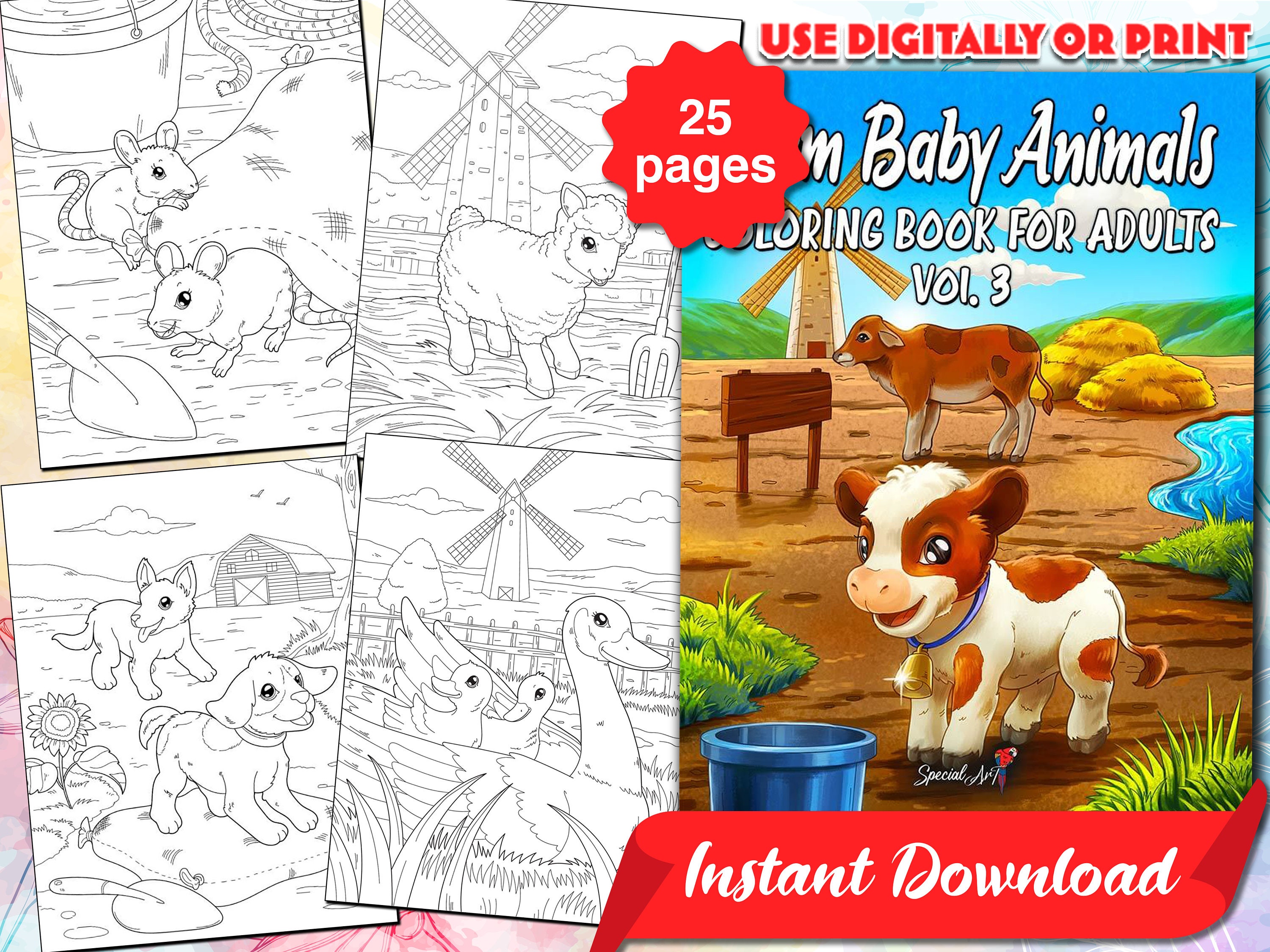 Farm Baby Animals: an Amazing Coloring Book With a Collection - Etsy