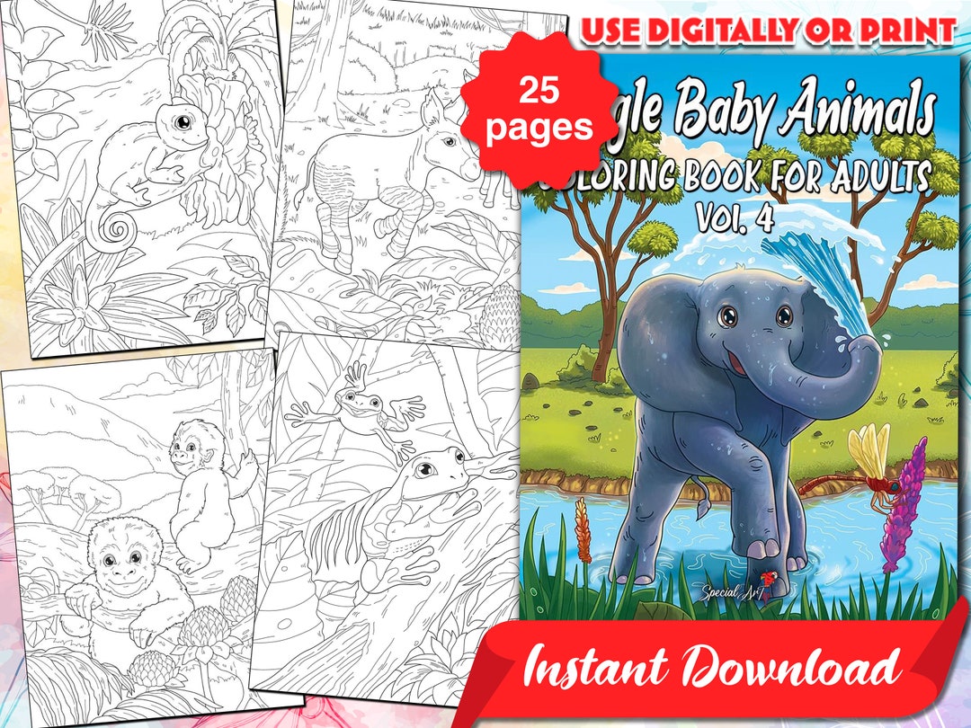 Jungle Baby Animals: Amazing Coloring Book With a Collection of ...