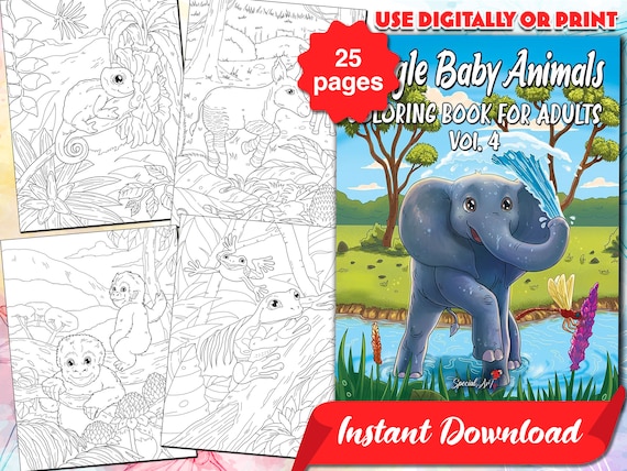 Jungle Baby Animals: Amazing Coloring Book With a Collection | Etsy