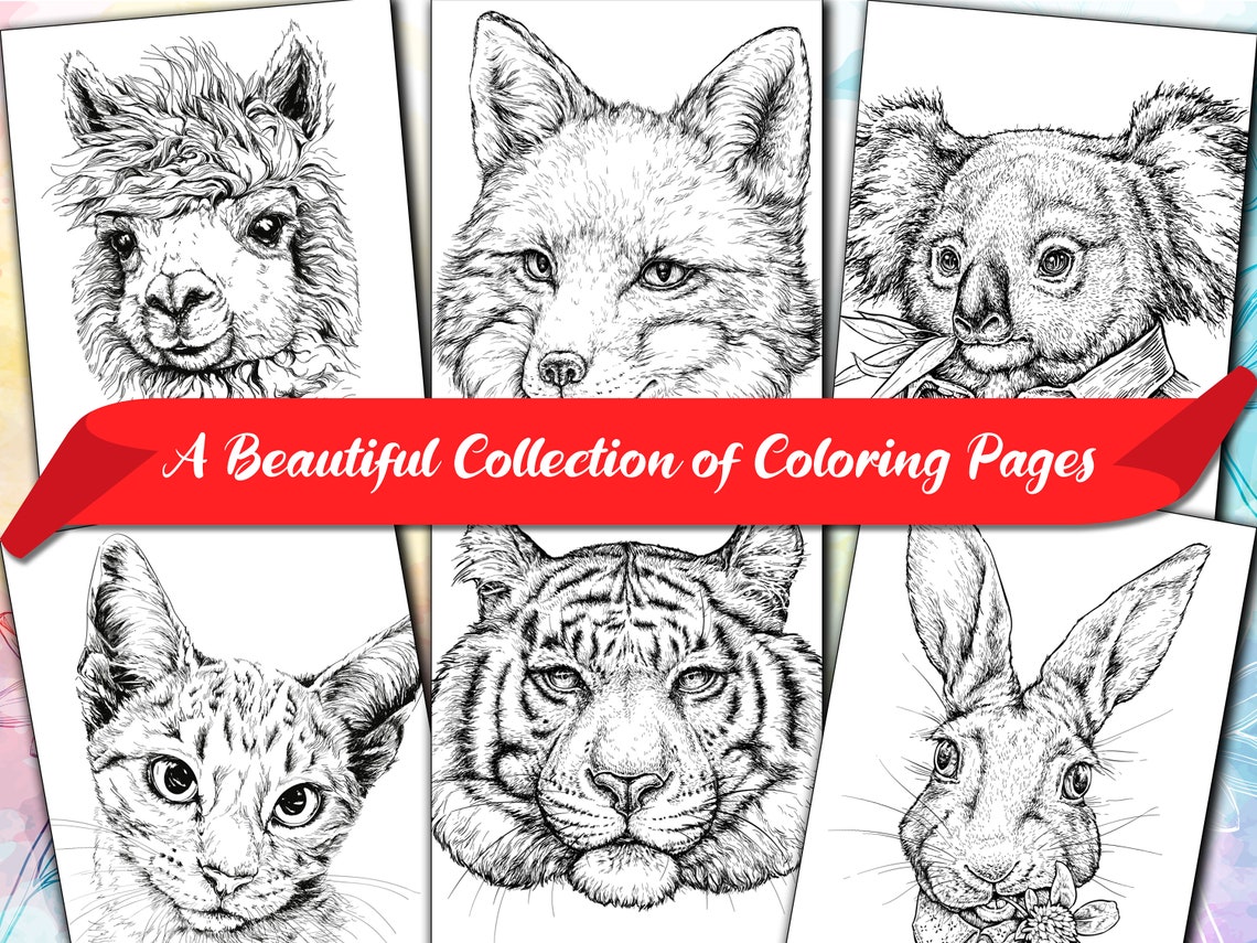 Realistic Animals: an Adult Coloring Book With a High Quality - Etsy