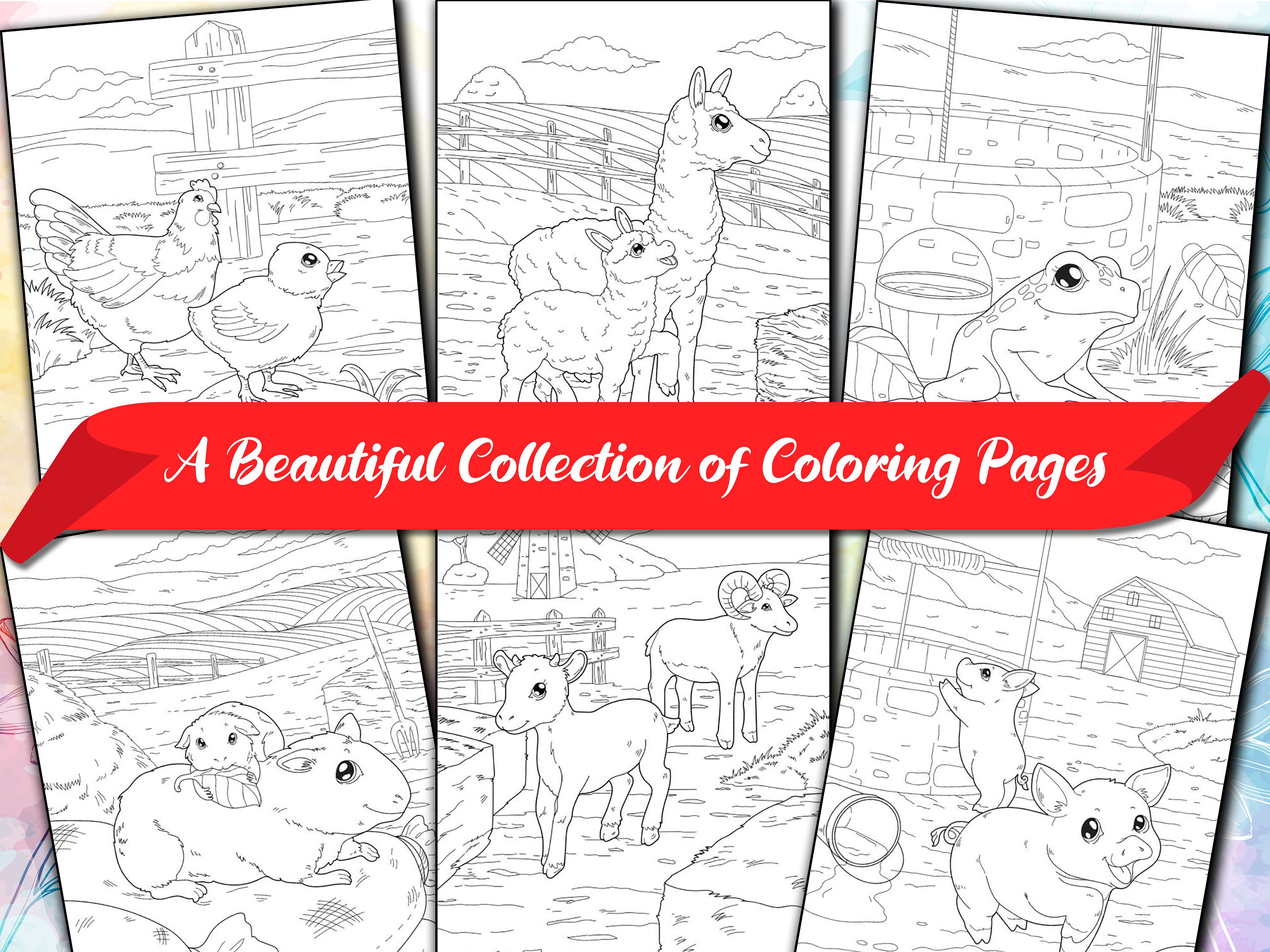 Farm Baby Animals: an Amazing Coloring Book With a Collection - Etsy