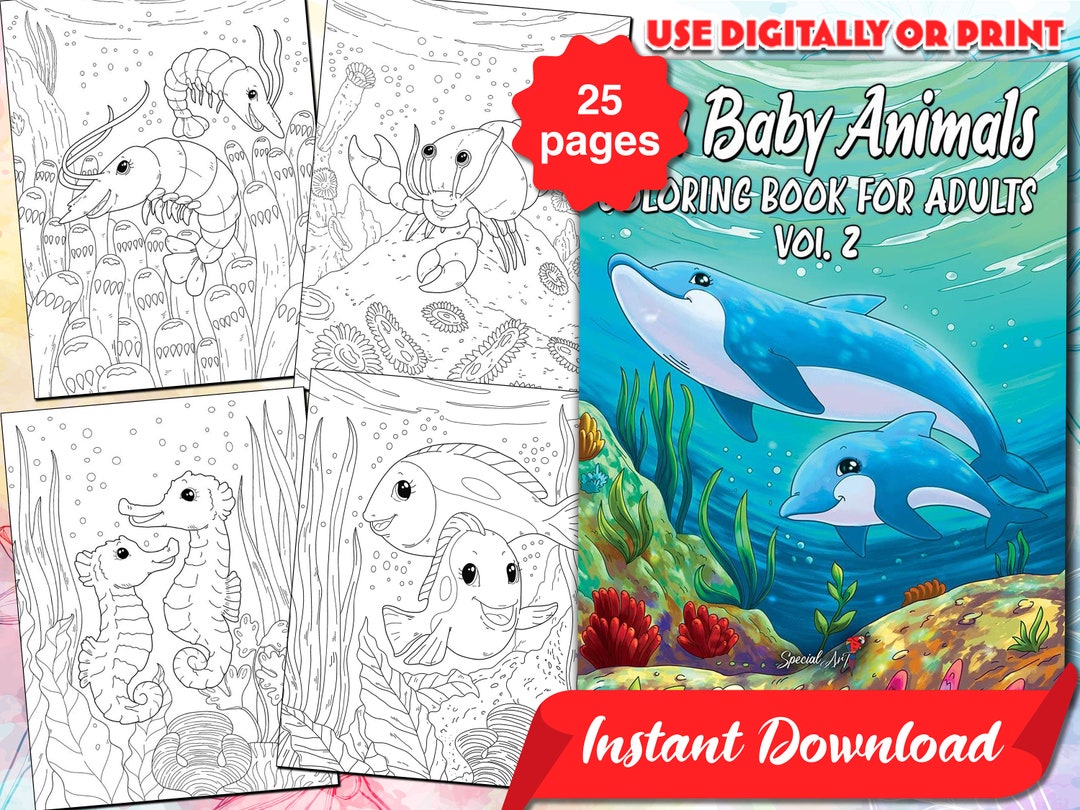 Sea Baby Animals: an Amazing Coloring Book With a Collection of ...