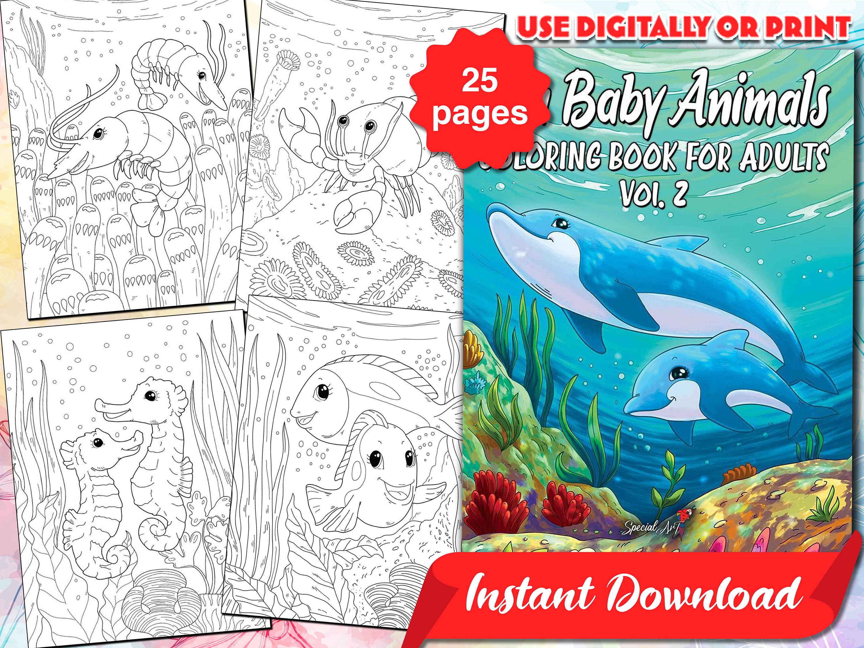 Sea Baby Animals: an Amazing Coloring Book With a Collection of ...