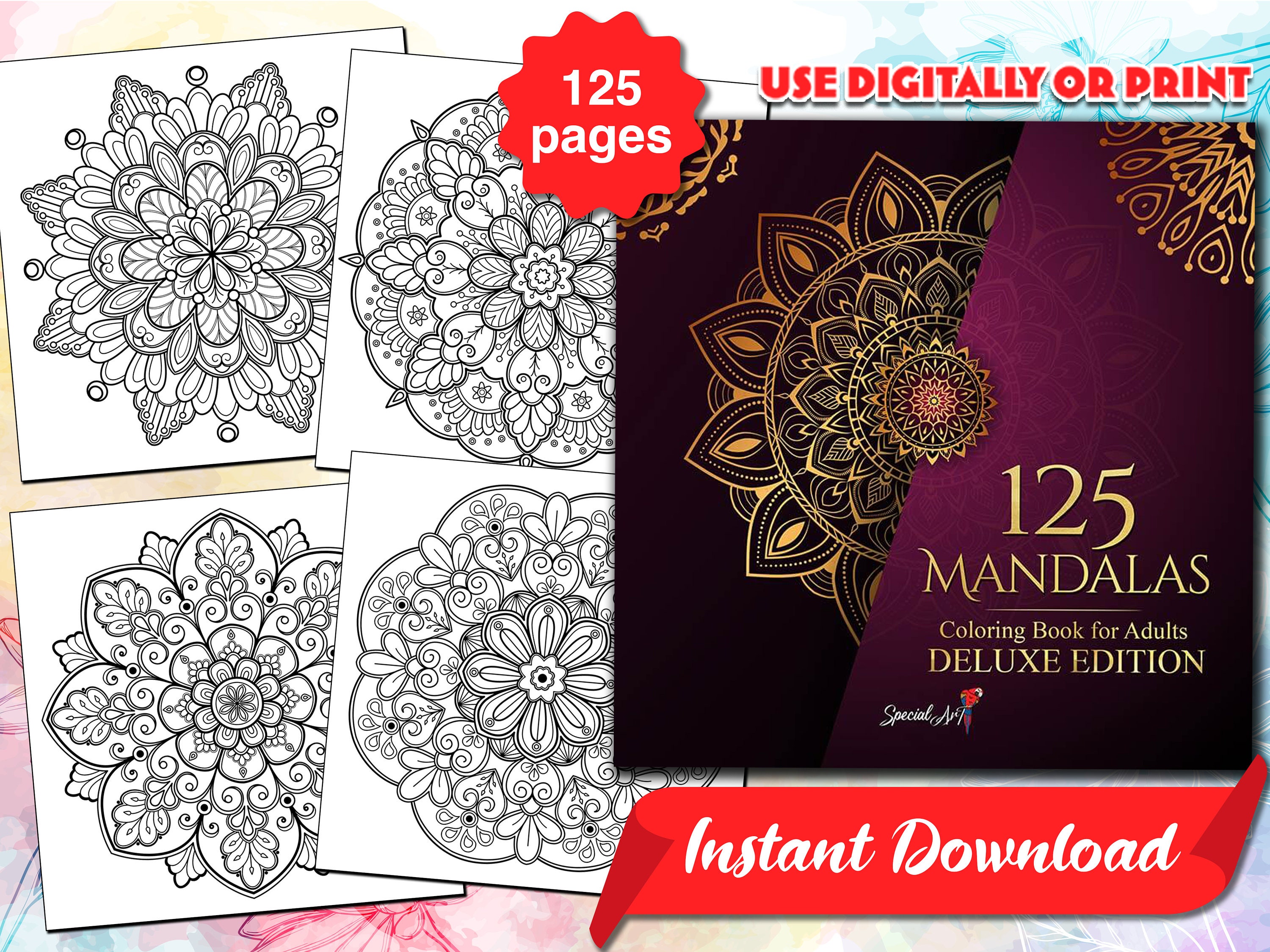 125 Mandalas: an Adult Coloring Book With More Than 125 | Etsy