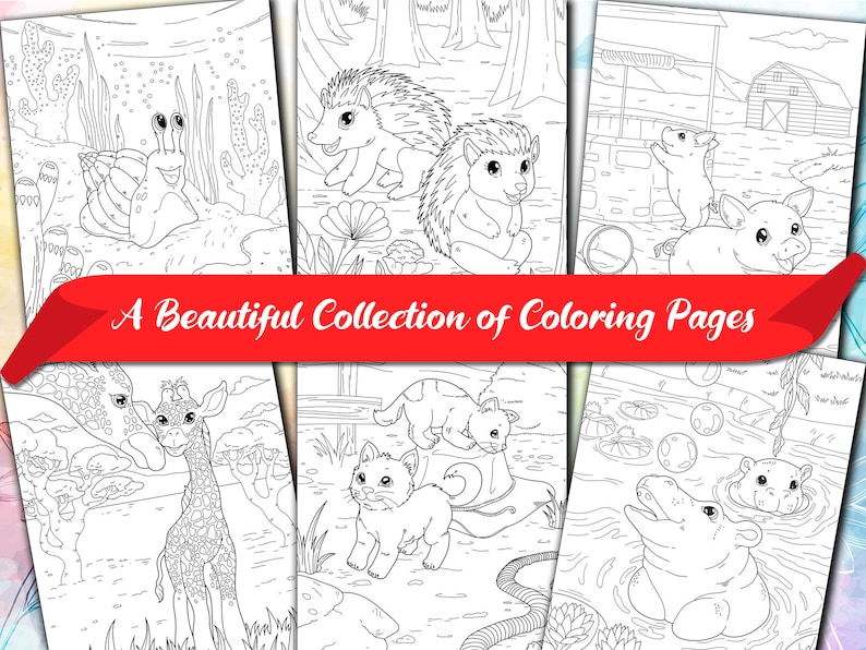 Baby Animals Coloring Book: 100 Cute Printable Pages (PDF Download) - Etsy