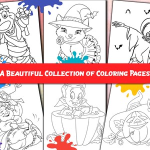 Halloween: A Coloring Book With 50 Fun and Scary Coloring Pages for ...