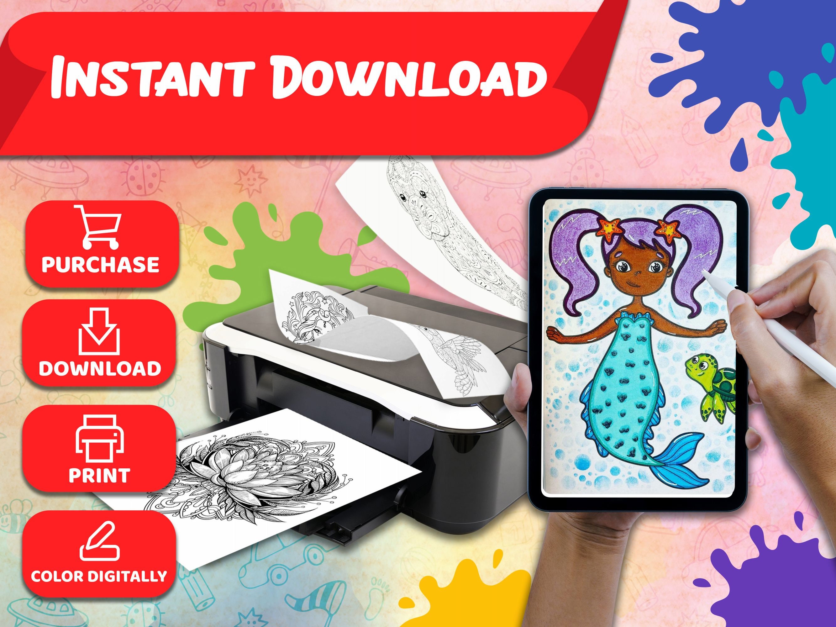 Forest Animals: A Coloring Book With 50 Beautiful and Cute Coloring ...