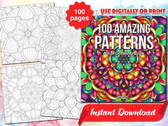 100 Amazing Patterns: an Adult Coloring Book With More Than - Etsy Canada