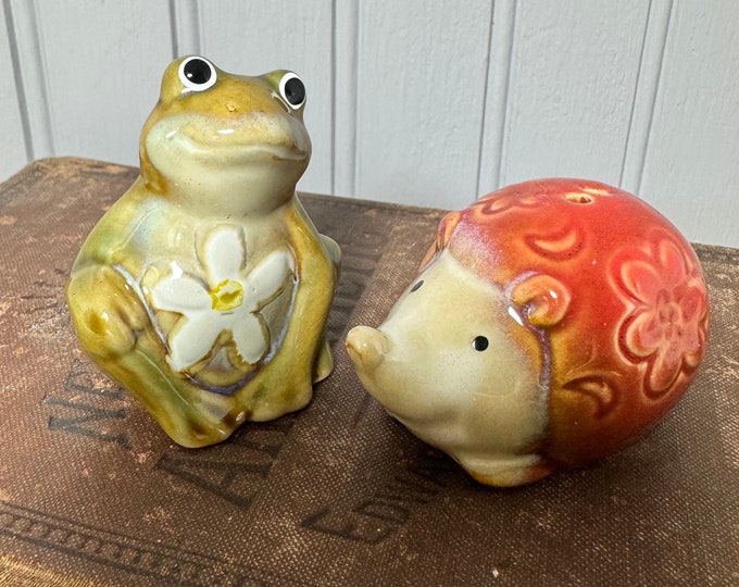 Frog & Hedgehog Salt and Pepper Shaker Set - Etsy