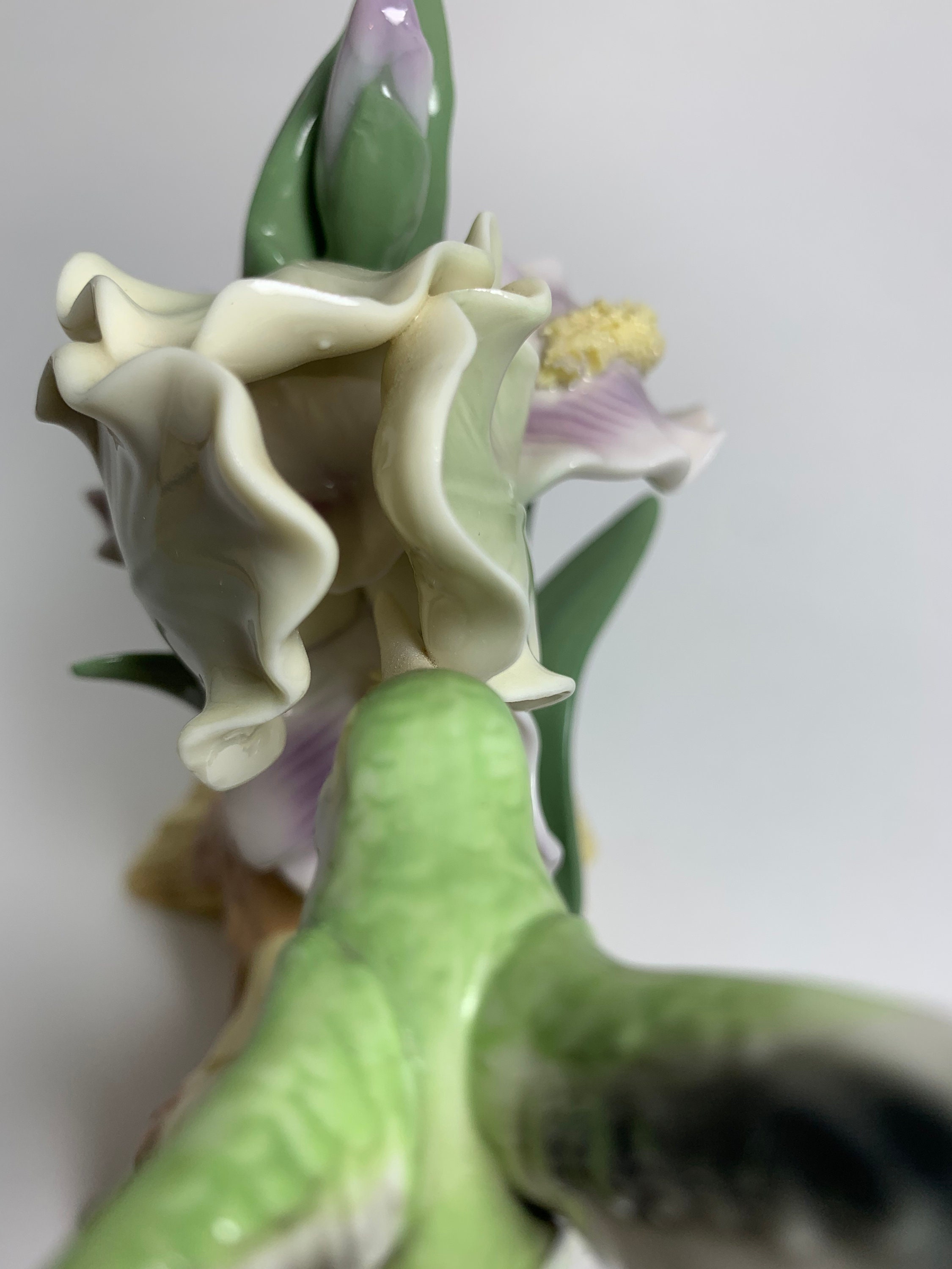 Ceramic Hummingbird & Iris Figurine - Etsy