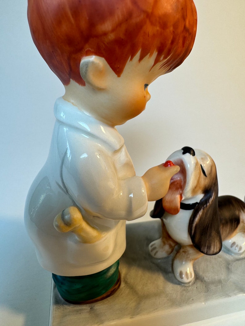 Goebel Hummel Redhead say Aaaaah Little Boy & Dog Porcelain Figurine - Etsy