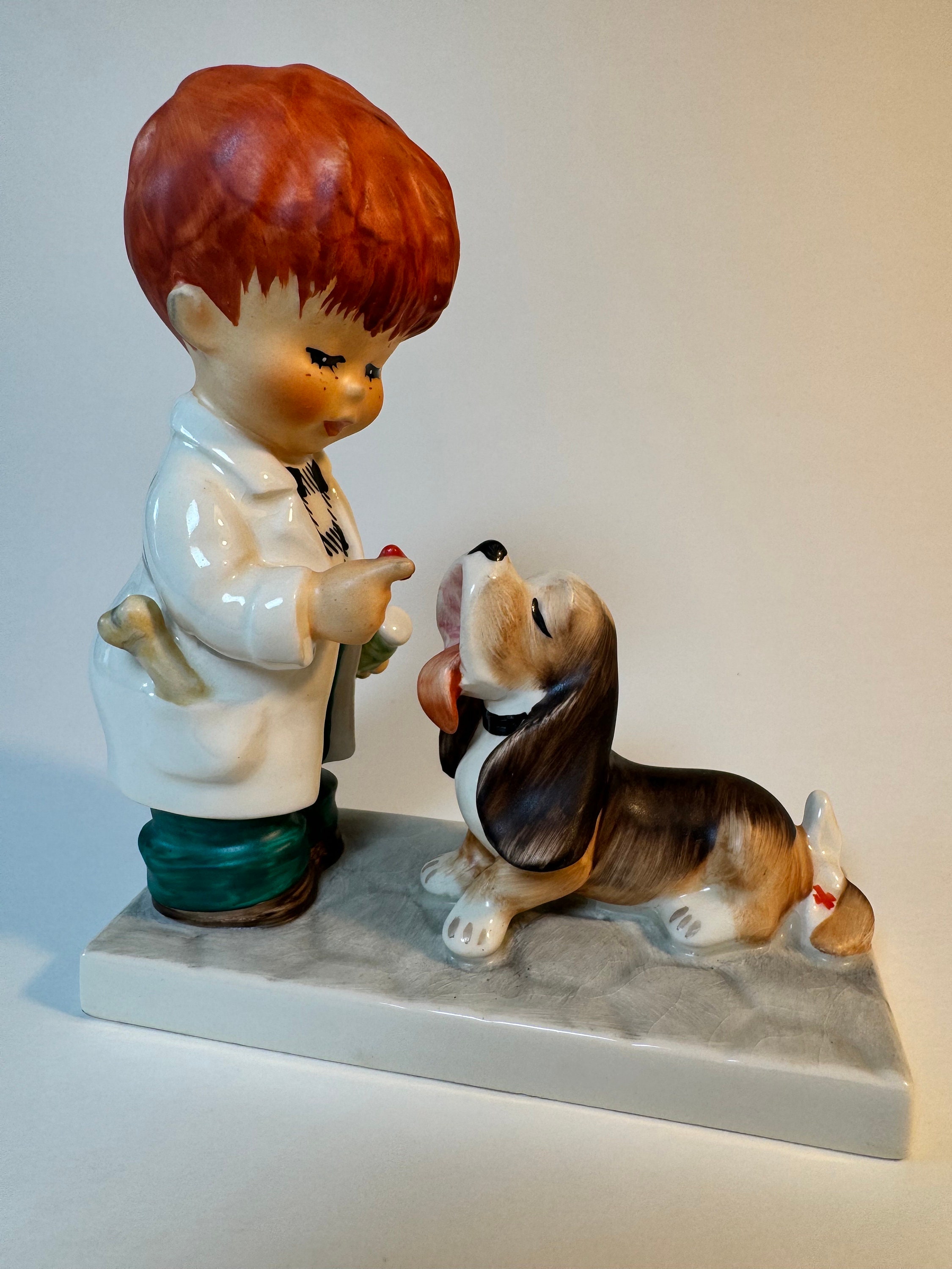 Goebel Hummel Redhead say Aaaaah Little Boy & Dog Porcelain Figurine - Etsy