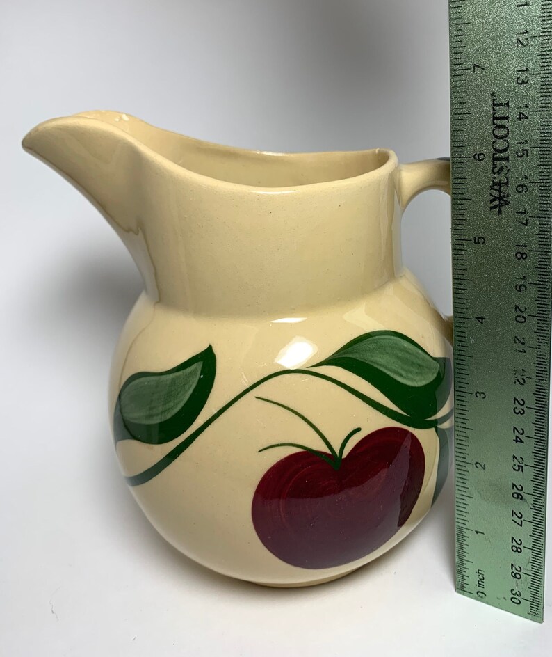 Vintage Wyatt Pottery Apple Pitcher - Etsy