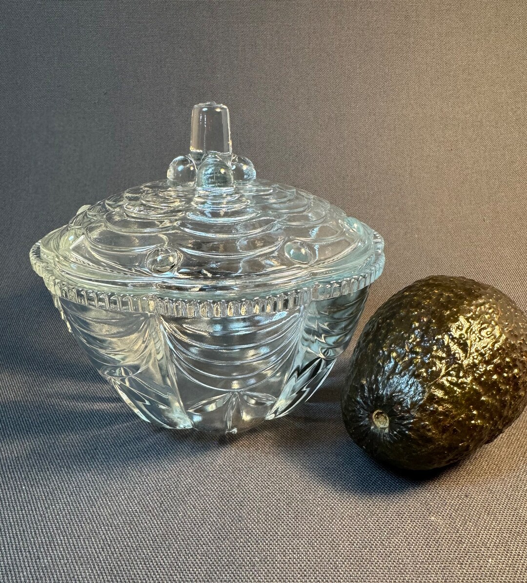 Crystal Clear Glass Lidded Candy Dish - Etsy