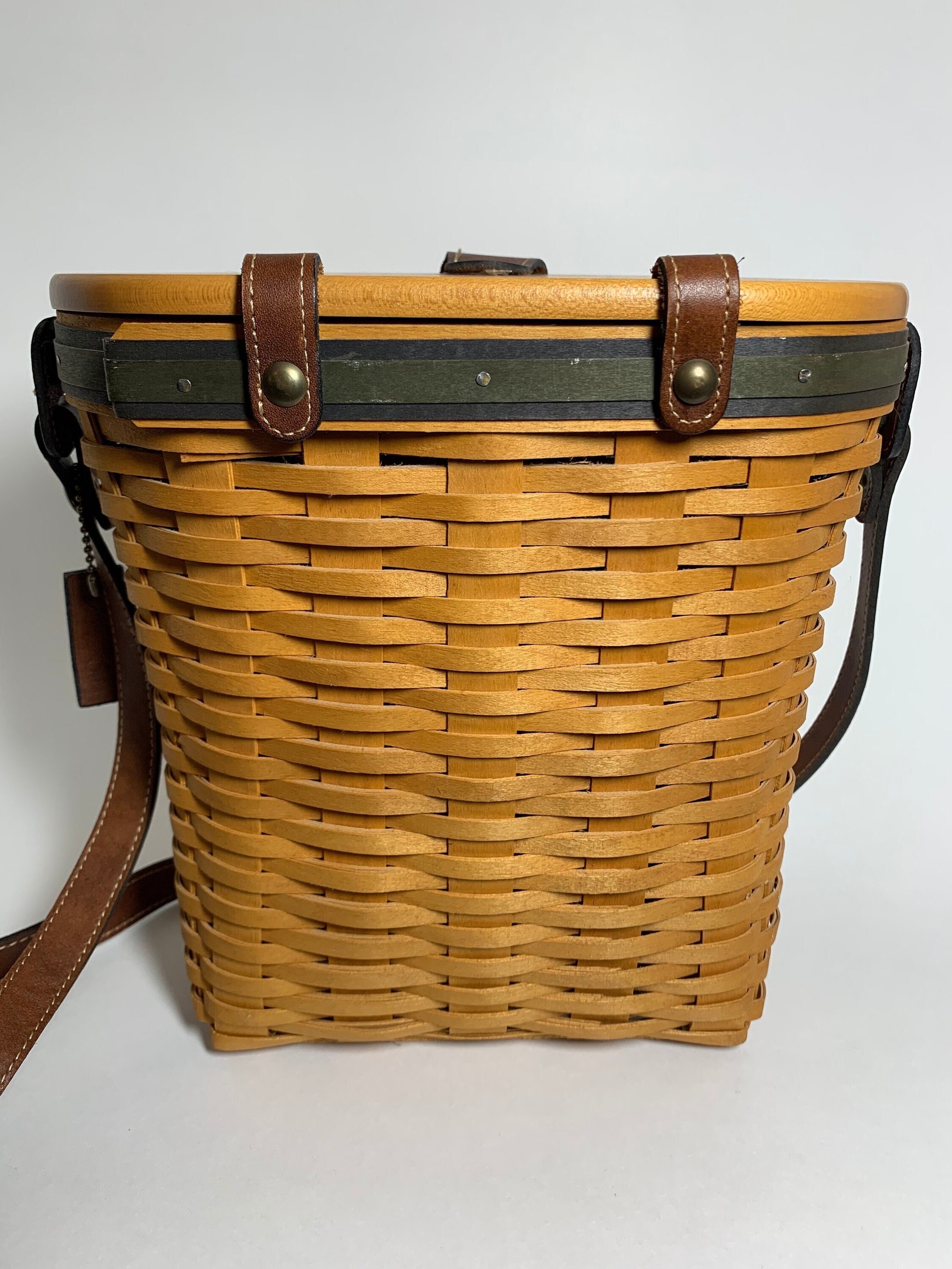 Vintage Longaberger Lined Saddlebrook Basket With Lid - Etsy