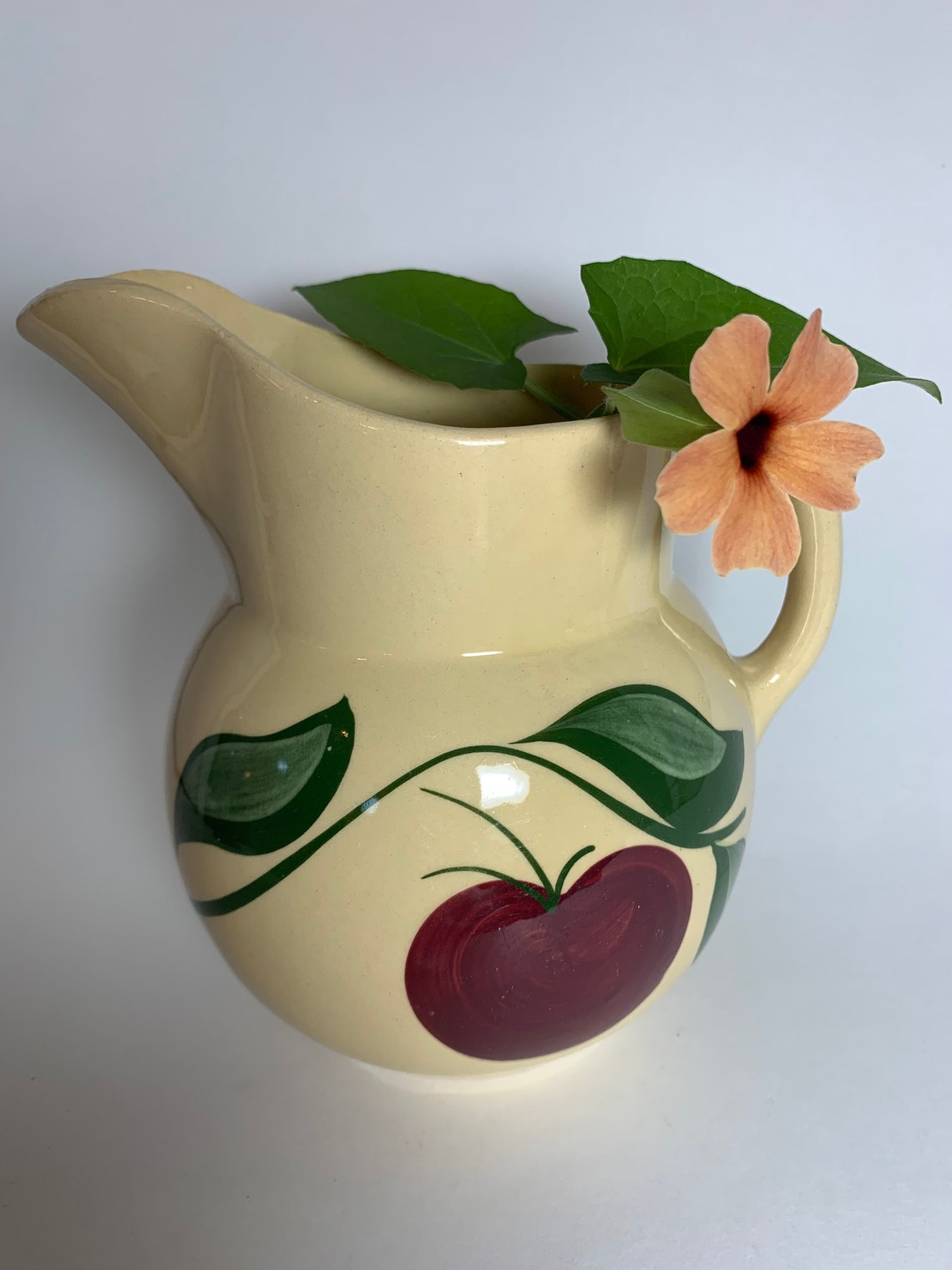 Vintage Wyatt Pottery Apple Pitcher - Etsy