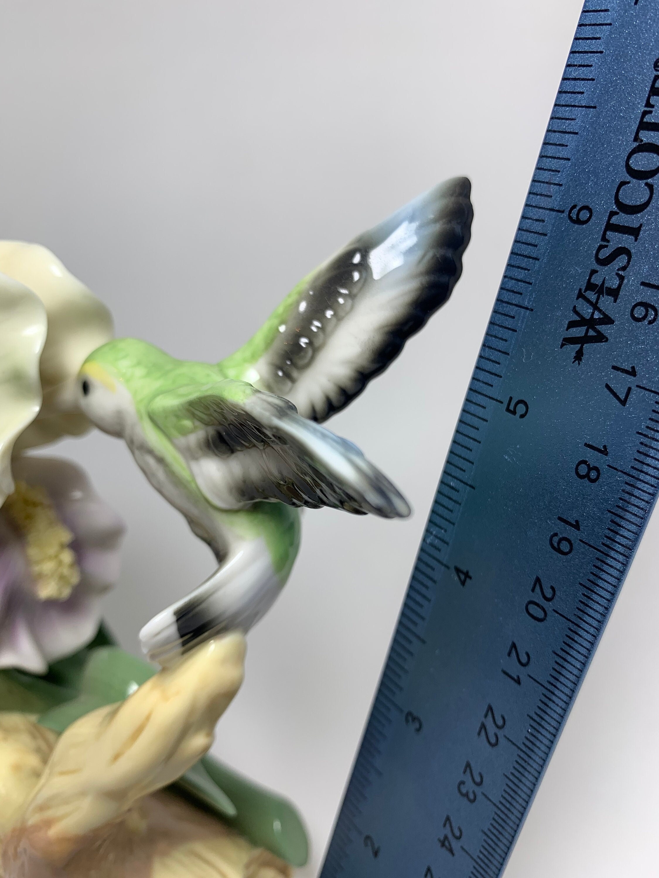 Ceramic Hummingbird & Iris Figurine - Etsy
