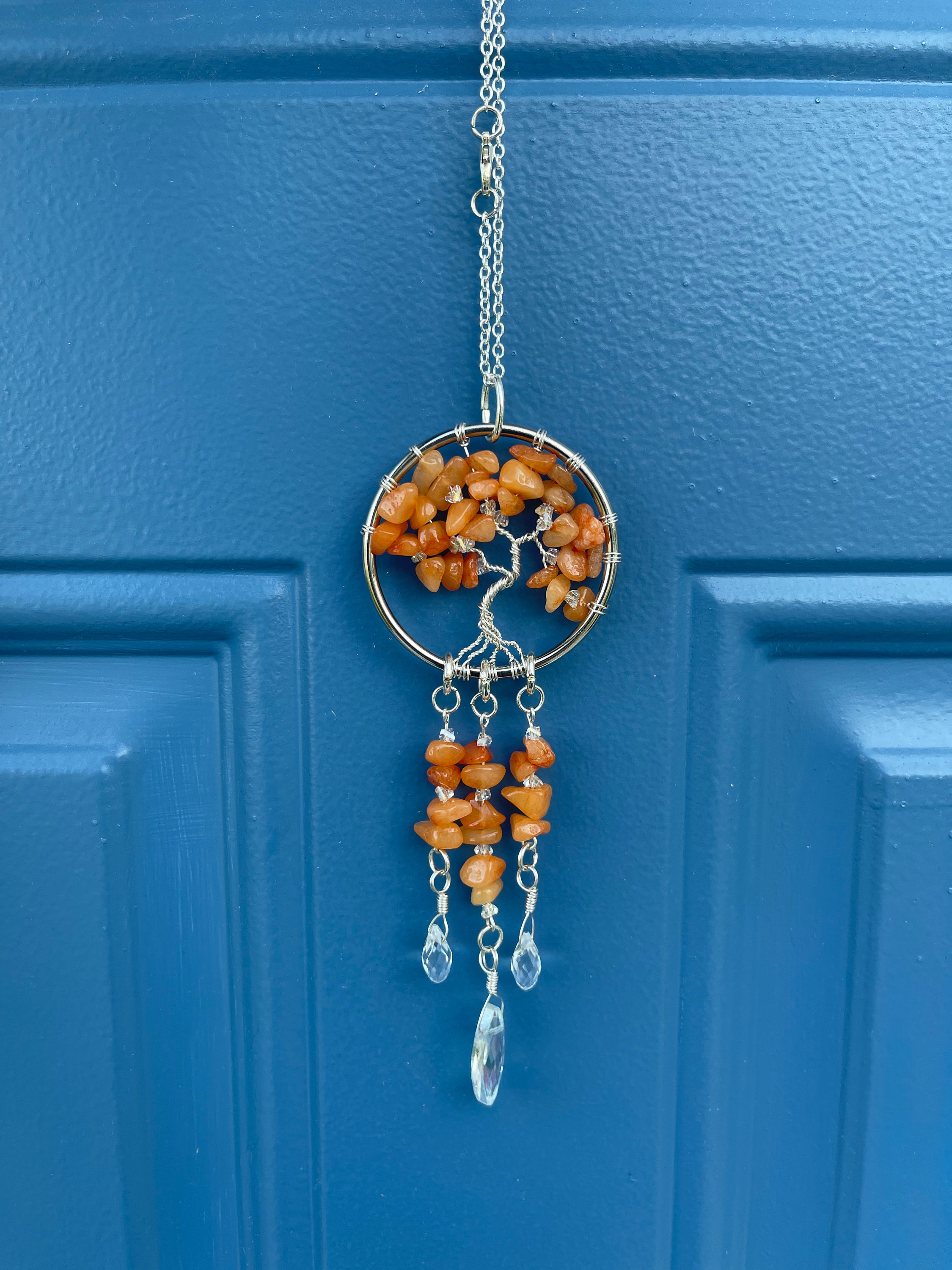 Mini Natural Crystal Gemstone Chip Tree of Life- Handmade, Ornament ...