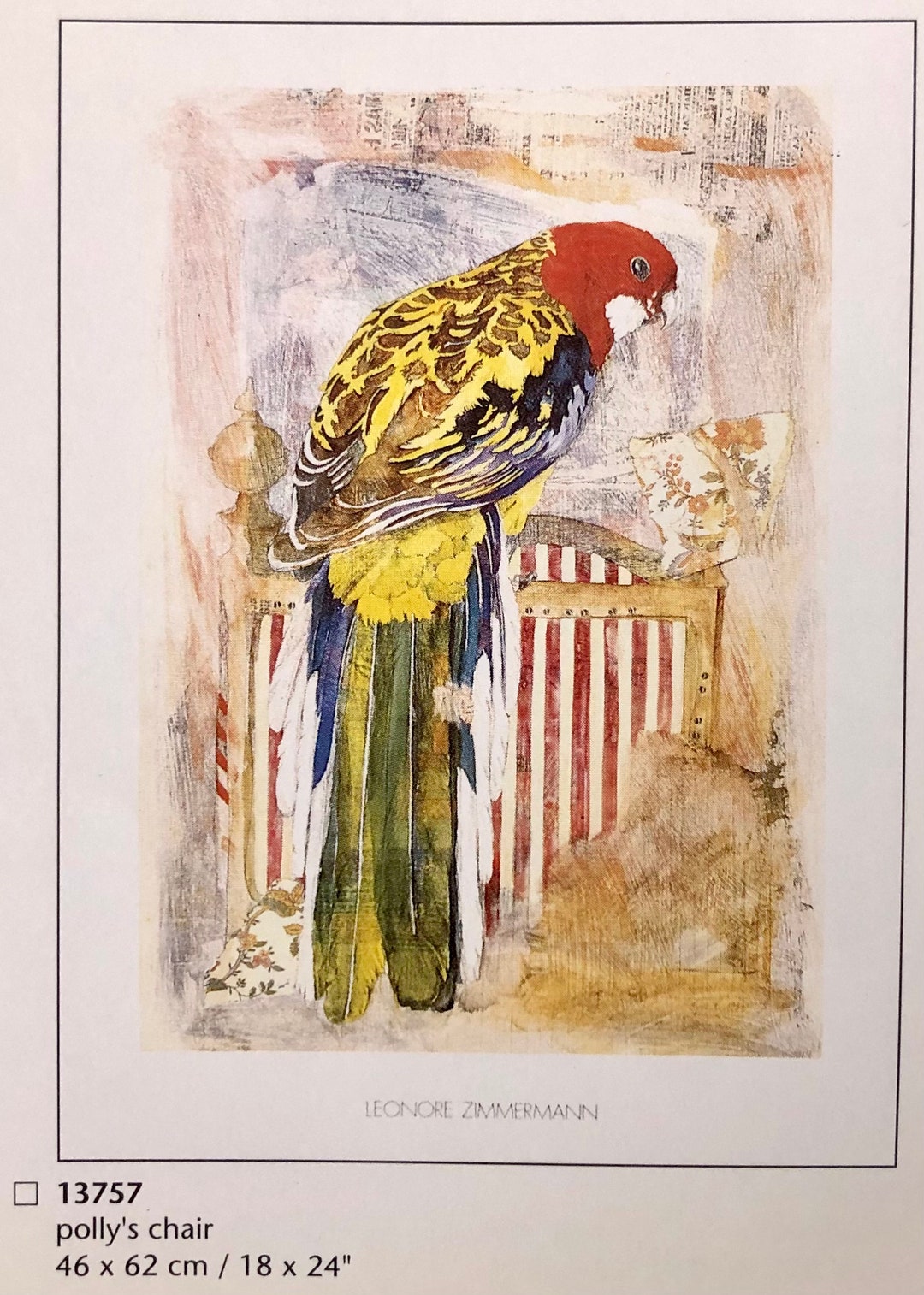 Verkerke Leonore Zimmermann polly's Chair Parrot Art Print 46 X 62 Cm ...