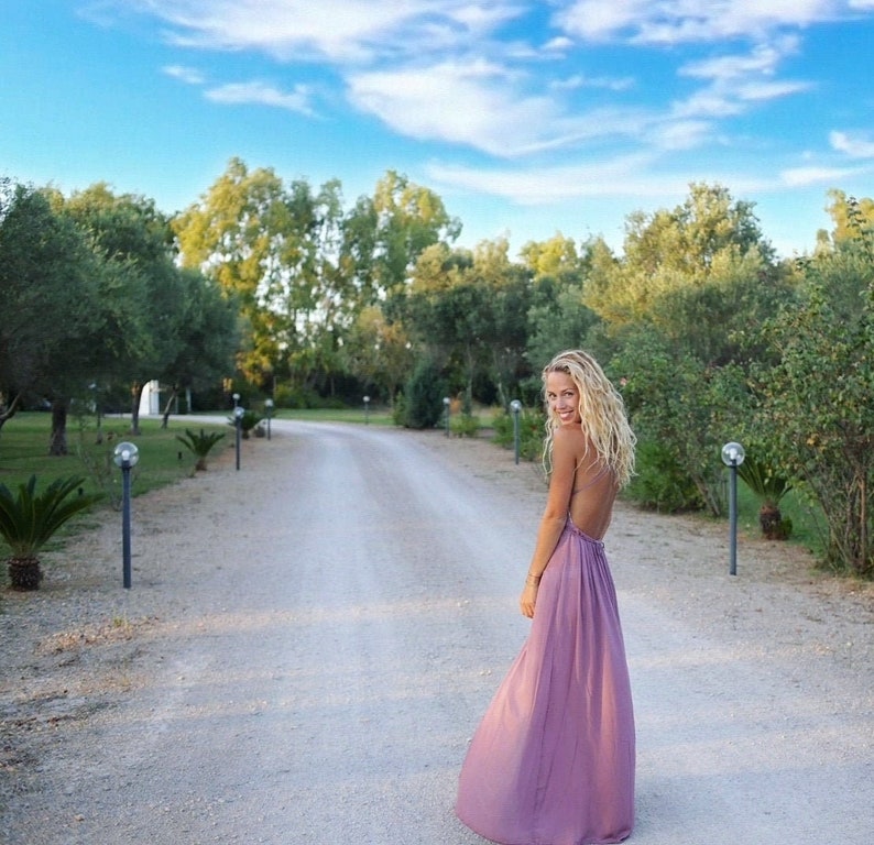Boho Flowy Bali Lavender Lilac Summer Dress Bohemian Hippie - Etsy